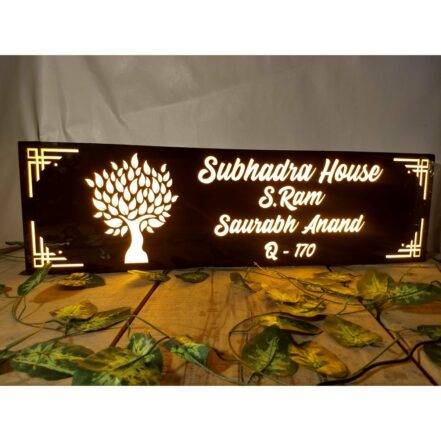 Best LED Acrylic Name Plate - Nature Theme Name Plate