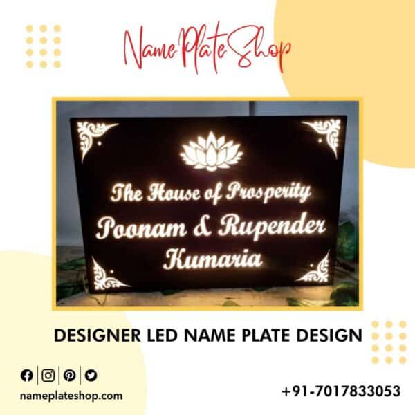 Designer Led Name Plate Design For Flat