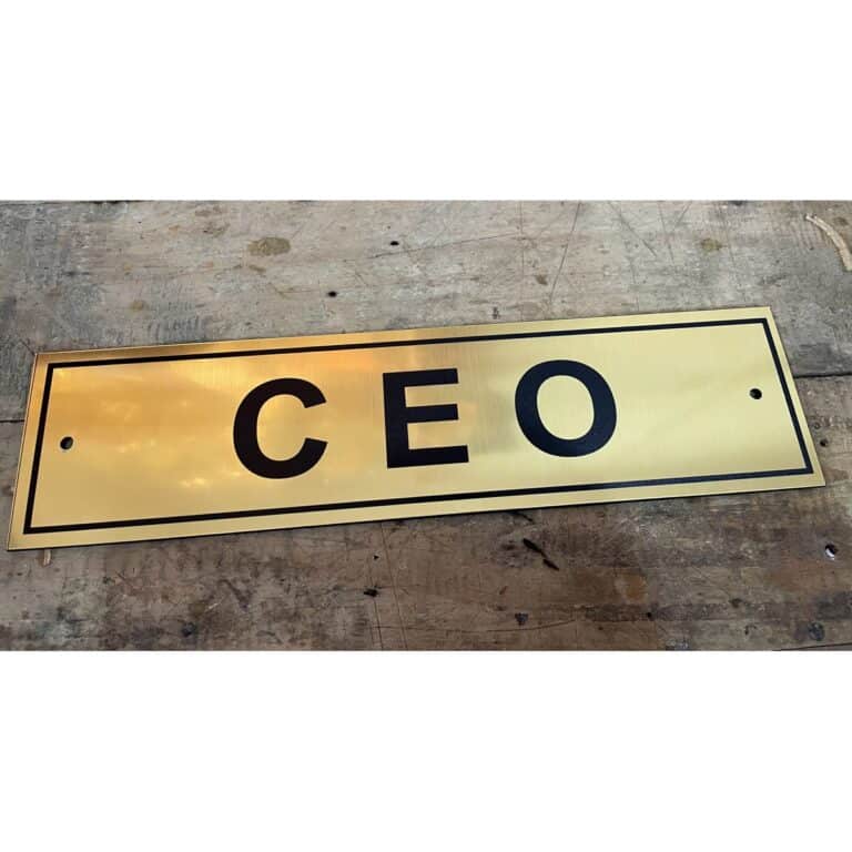 Golden Acrylic Name Plate – Waterproof | Nameplate Shop