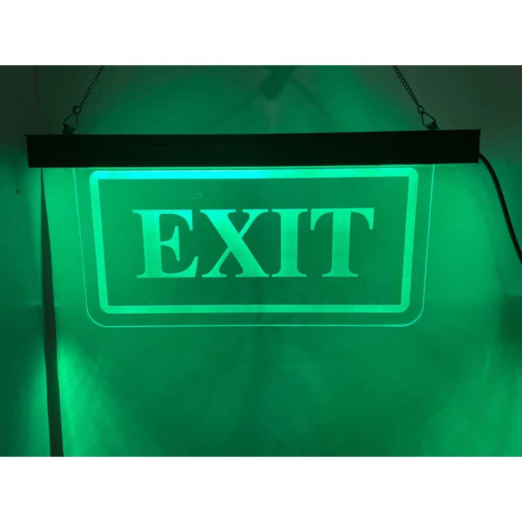 Acrylic Exit Sign - LED Laser Engraved Acrylic Exit Sign
