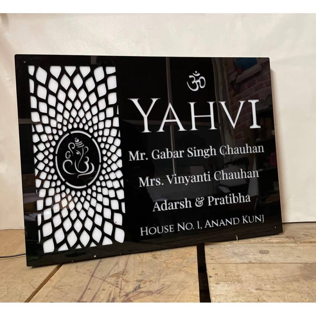 Acrylic Warm White LED Lights Nameplates | Nameplate Shop