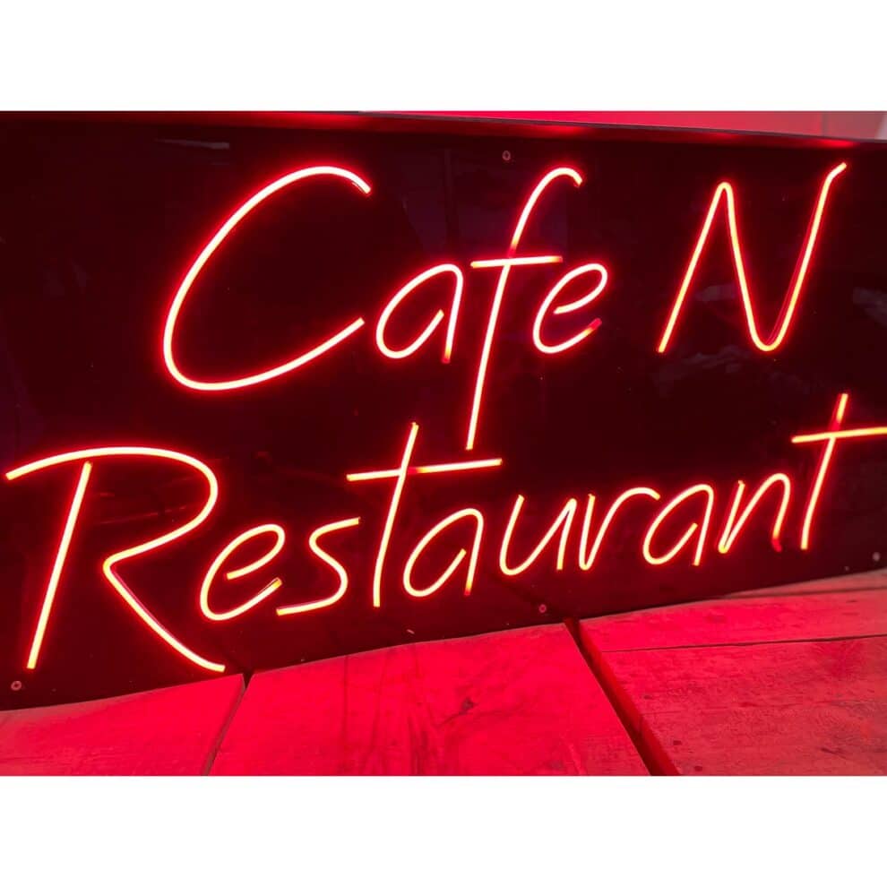 Cafe & Restaurant Red Branded Neon Sign | Nameplate Shop
