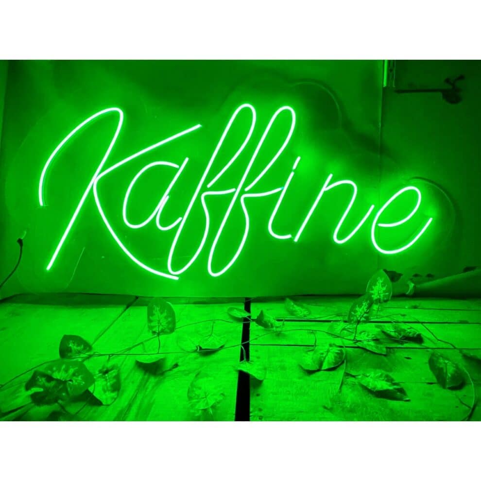 Kaffine Neon Sign With Green Light - Customized