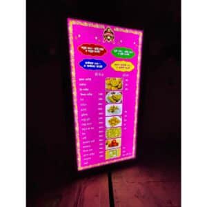 Led Food Menu With Crystal Clear Uv Printing