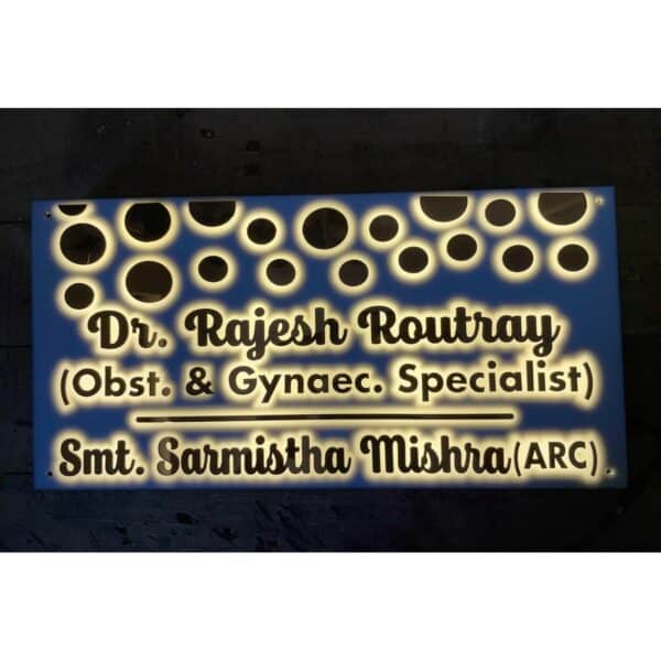 Doctor Acrylic LED Name Plate - Waterproof At Best Price