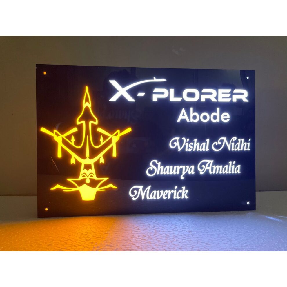 Sparkle Led Waterproof Name Plate | Ganesha Design