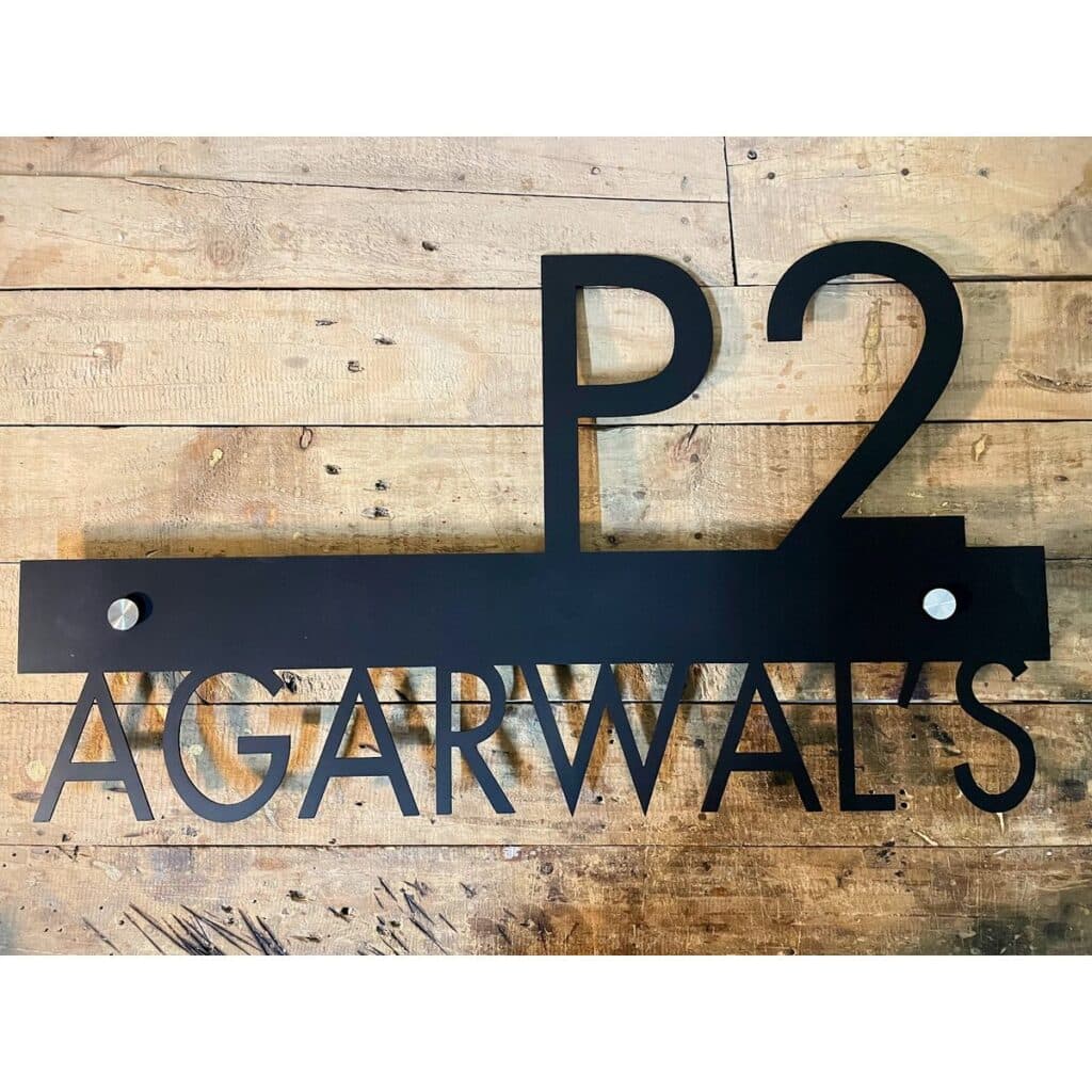 Steel House Name Plate #site_titleHindi Calligraphy Style