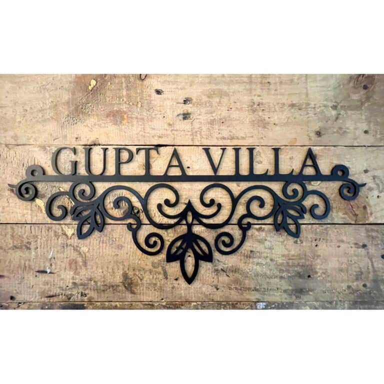 Infinity Sign House Name Plate - Metal In Rose Gold Finish