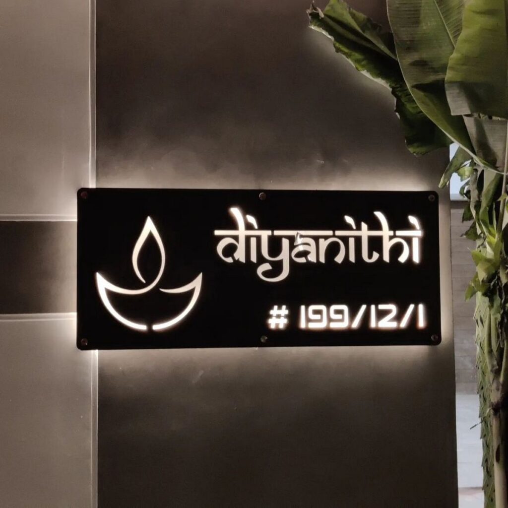 LED Home Name Plate - Metal LED Home Name Plate - Waterproof