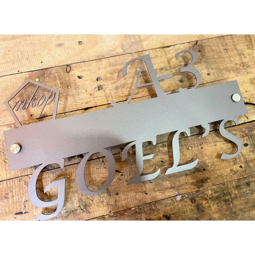 Metal Led Home Nameplate - Waterproof - Grey Colour Finish