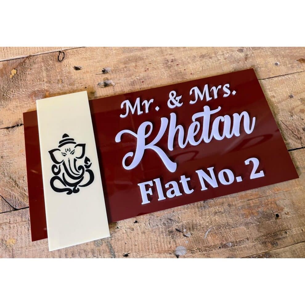 Designer Acrylic Name Plate - Customizable Online