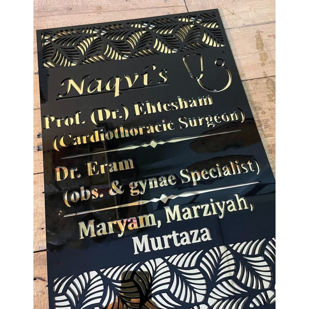 Acrylic Name Plate- Doctor Acrylic Name Plate - Waterproof