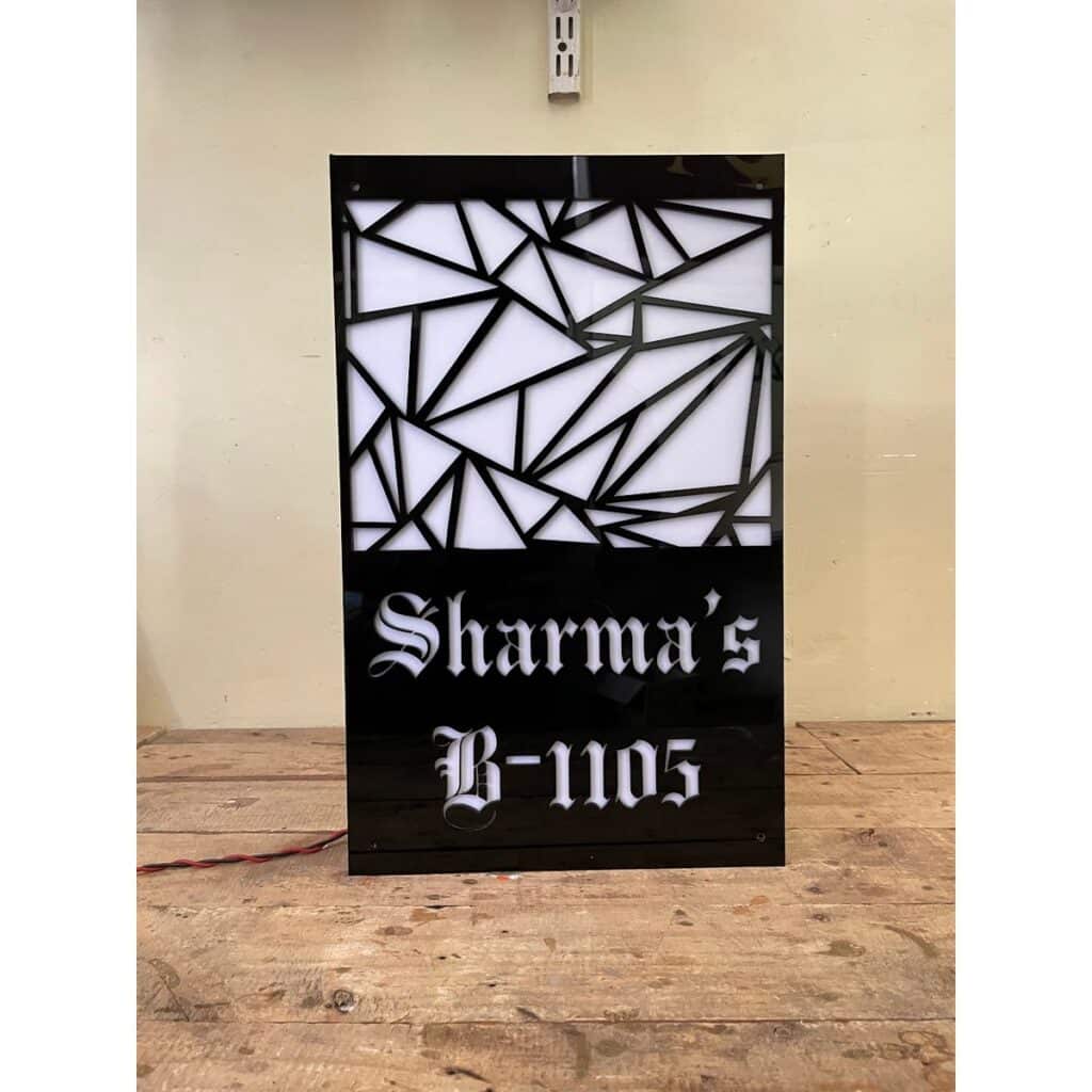 Jali Design Acrylic Led Name Plate - Waterproof Online