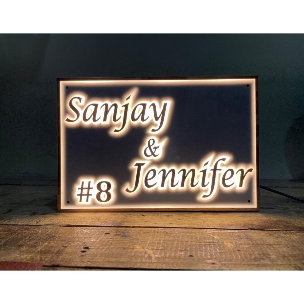 Rose Gold Acrylic LED Name Plate - Customisable
