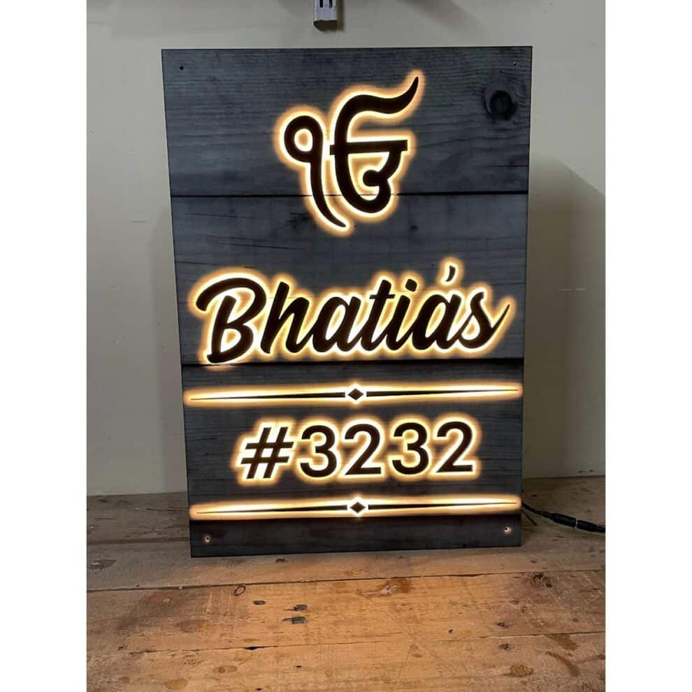 Home LED Name Plate - Acrylic (Waterproof)