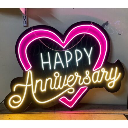 Neon Sign - Happy Anniversary Neon Sign - Customizable