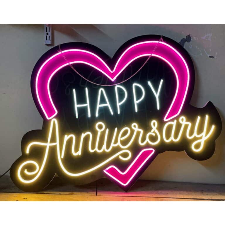 Neon Sign - Happy Anniversary Neon Sign - Customizable