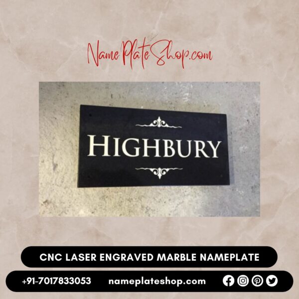 Premium Looking Laser-Engraved Marble Nameplate – Nameplate Shop