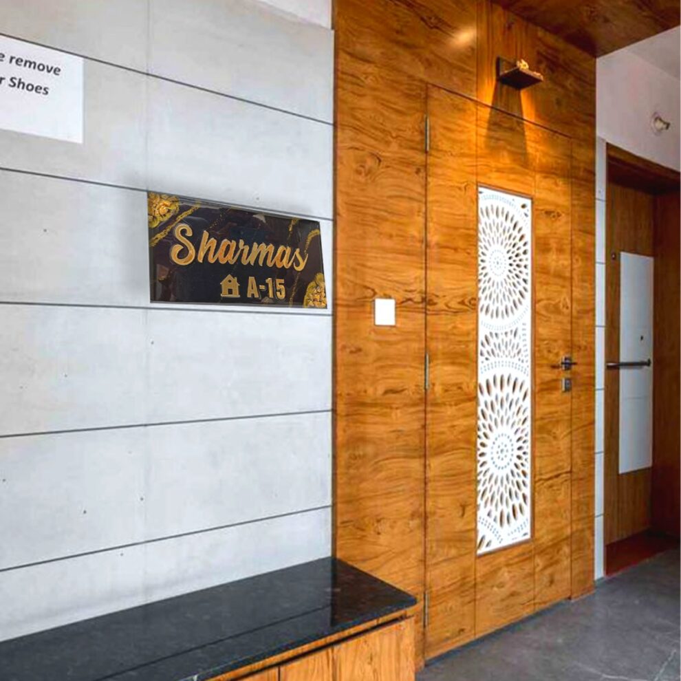 Black & Golden Resin Name Plate | Epoxy Resin