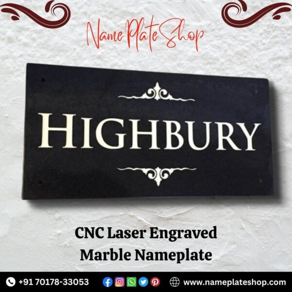 Shop For CNC Laser Engraved Marble Nameplate | NamePlateShop
