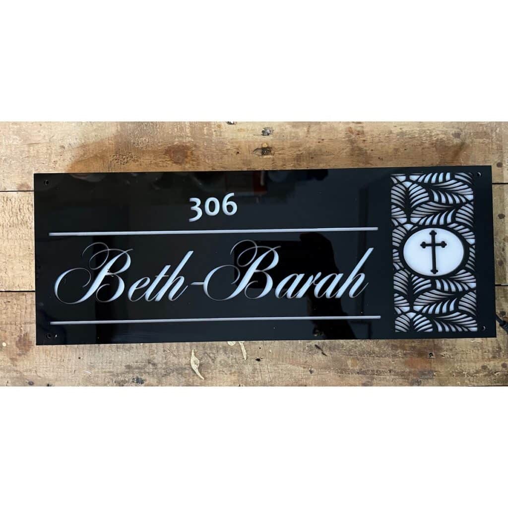 Steel House Name Plate #site_titleHindi Calligraphy Style