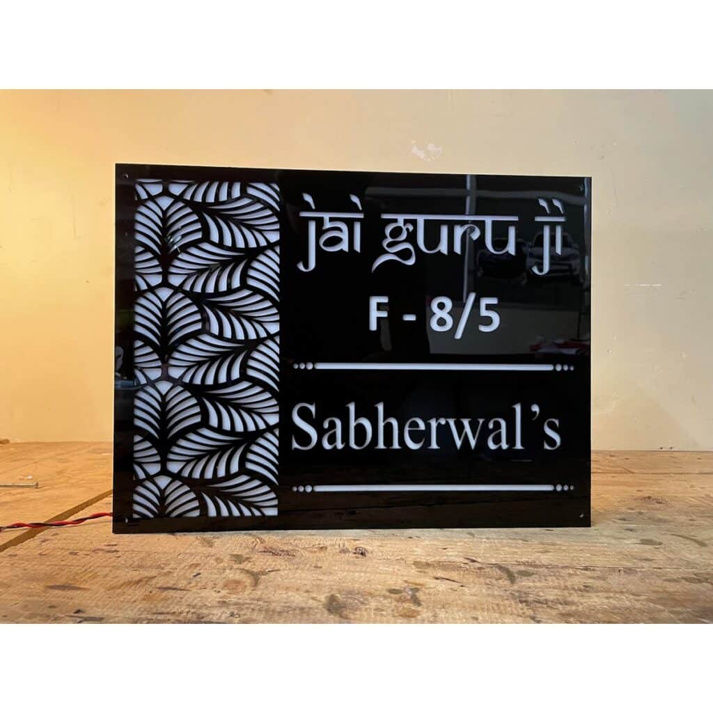 Acrylic LED House Name Plate Laser technology customizable