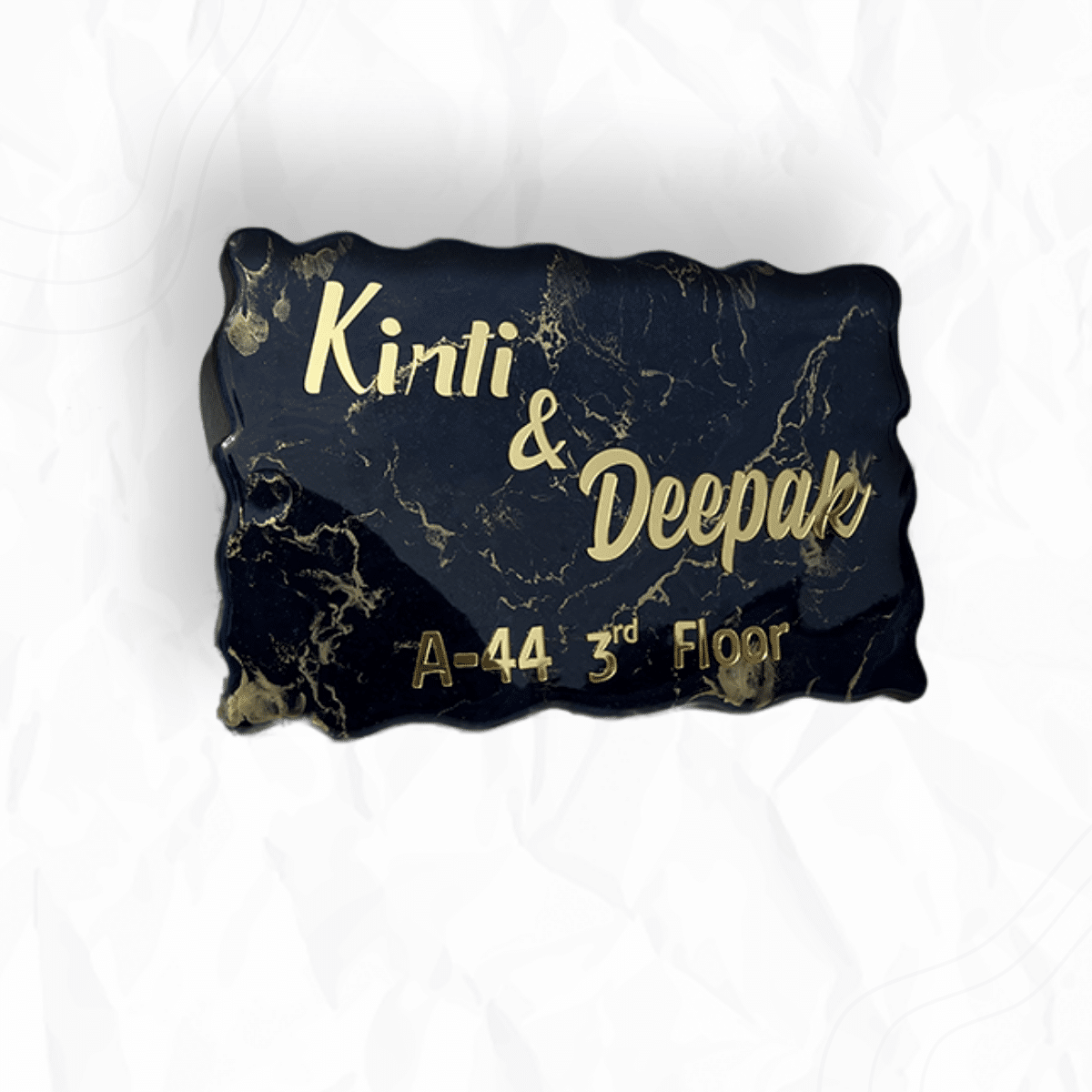 Navy Blue Resin Nameplate | Nameplate Shop