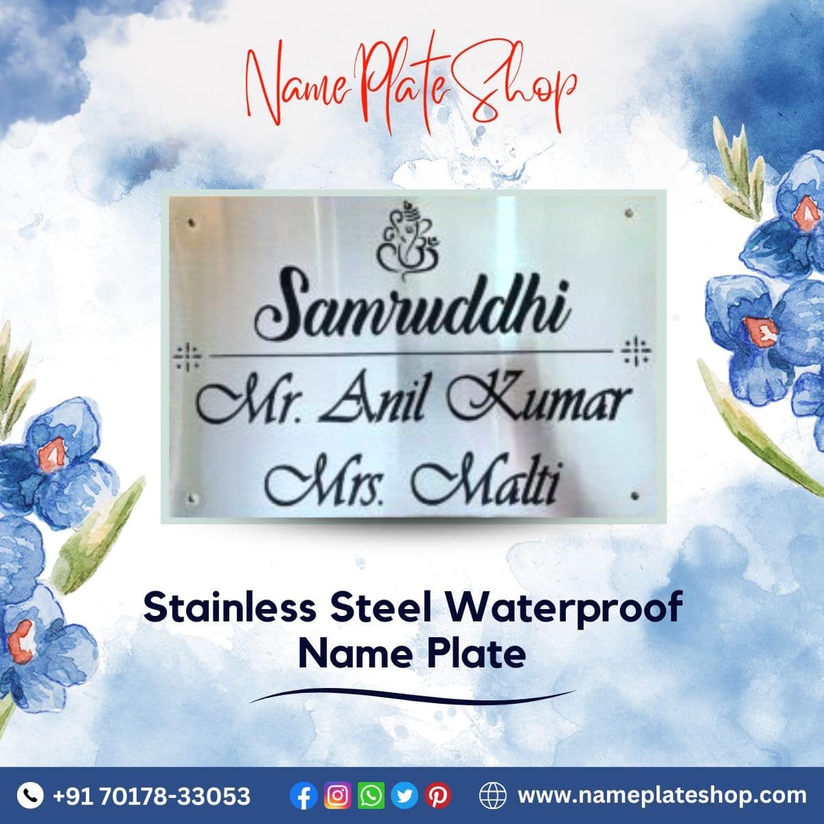 Stainless Steel Home Nameplate - 304 Engraved