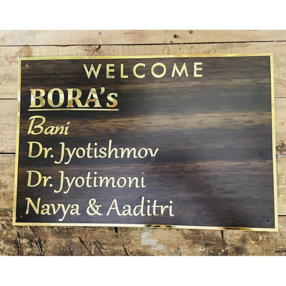 Metal Waterproof Name Plate - Black Metal | Waterproof