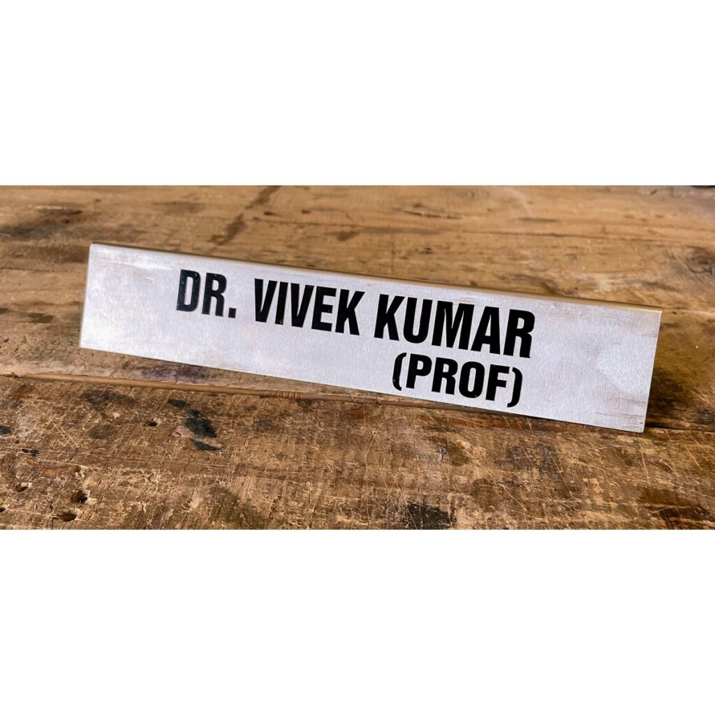 White Marble Engraved Nameplate Customizable