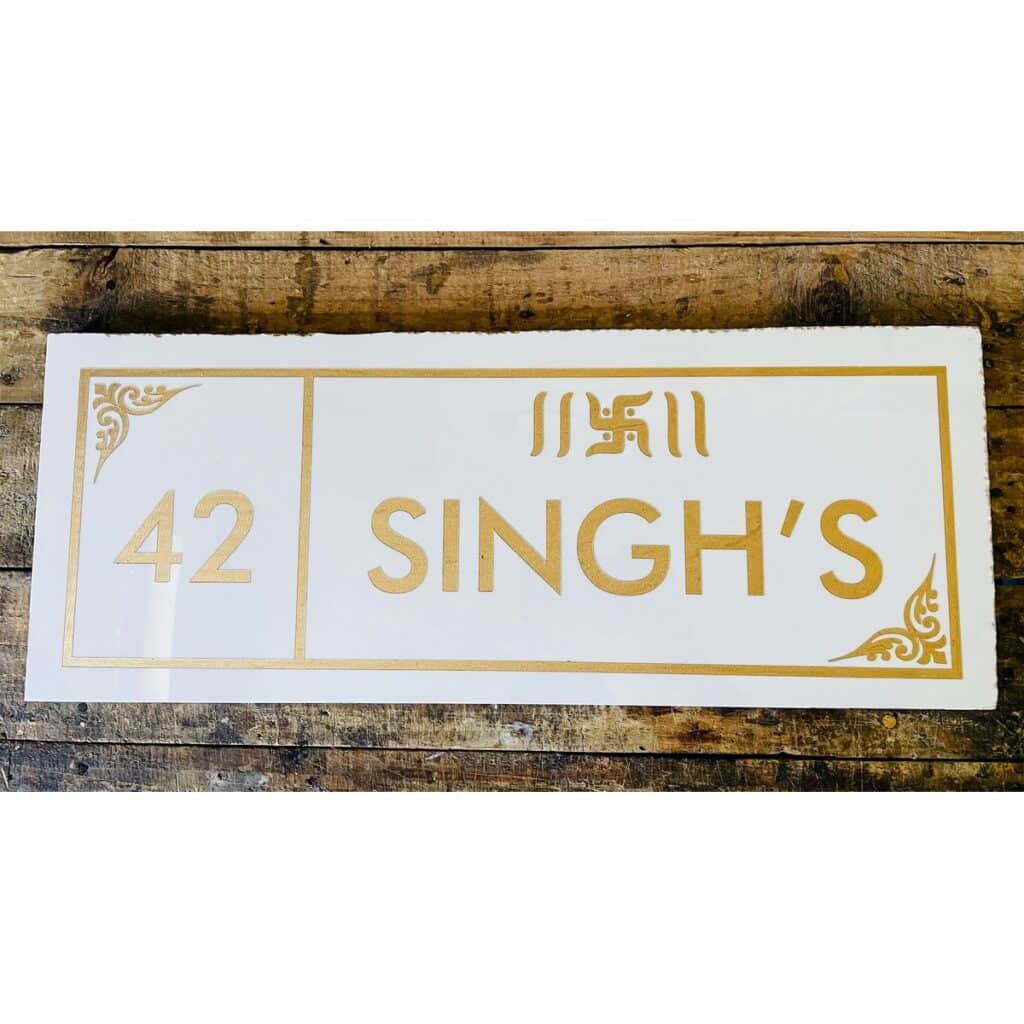 Table Hut Name Plate Stainless Steel 304 Engraved
