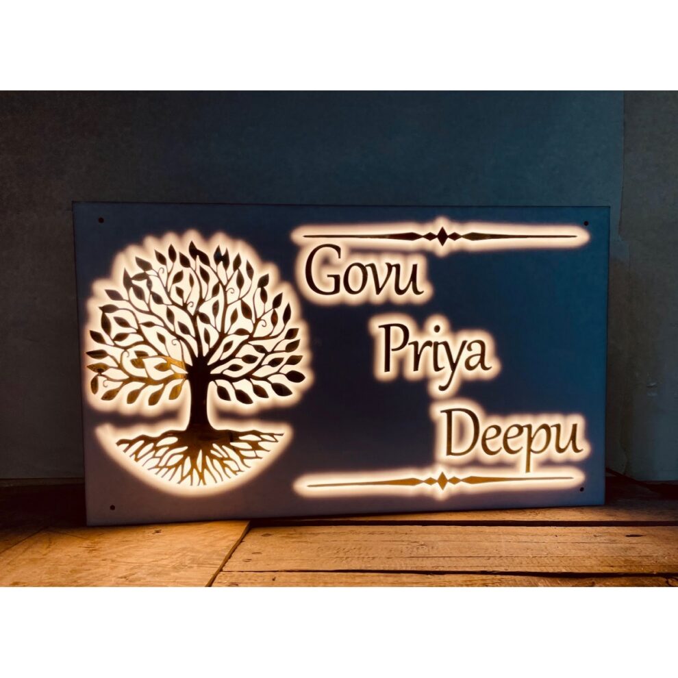 Bengali Multicolor Acrylic Name Plate - Waterproof