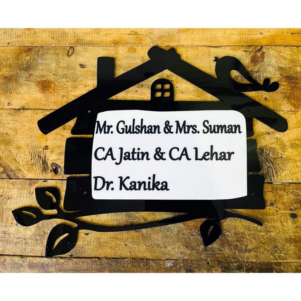 Golden Acrylic Name Plate - Waterproof online