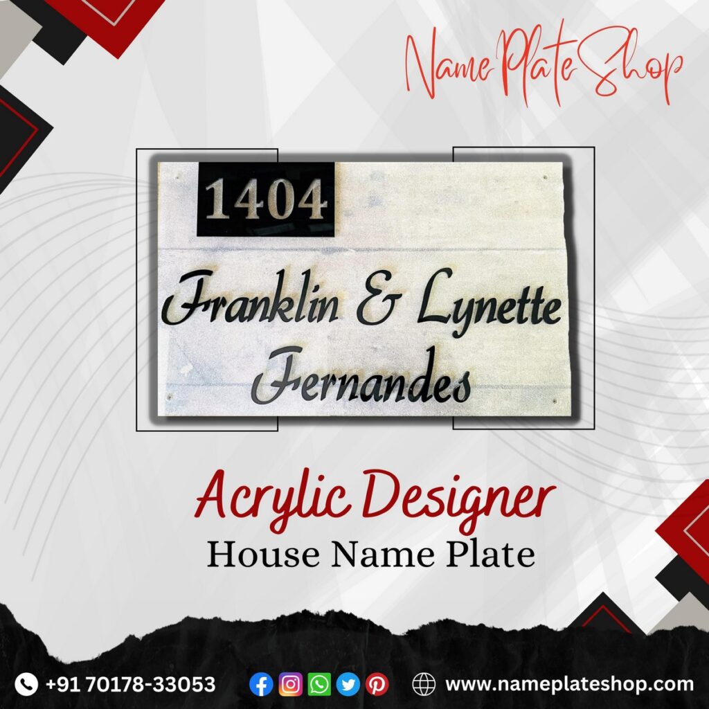 New Acrylic Designer House Nameplate | Sleek And Striking