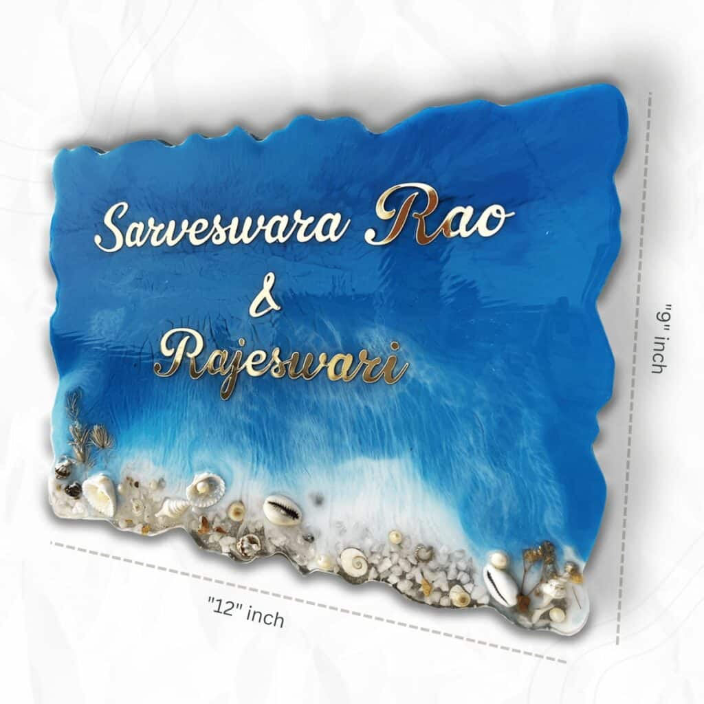 Ocean Theme Nameplate Resin Casting Customizable