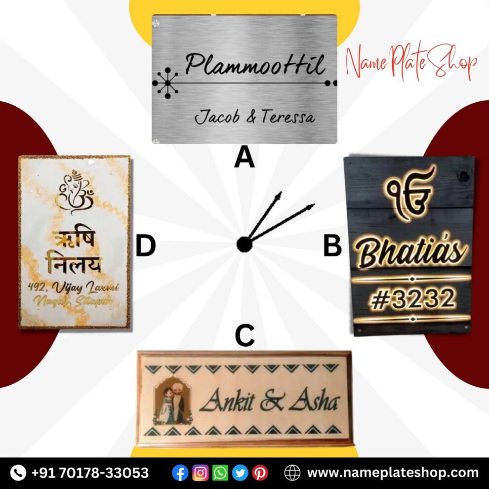 Beautiful Nameplates from Nameplateshop Round The Clock
