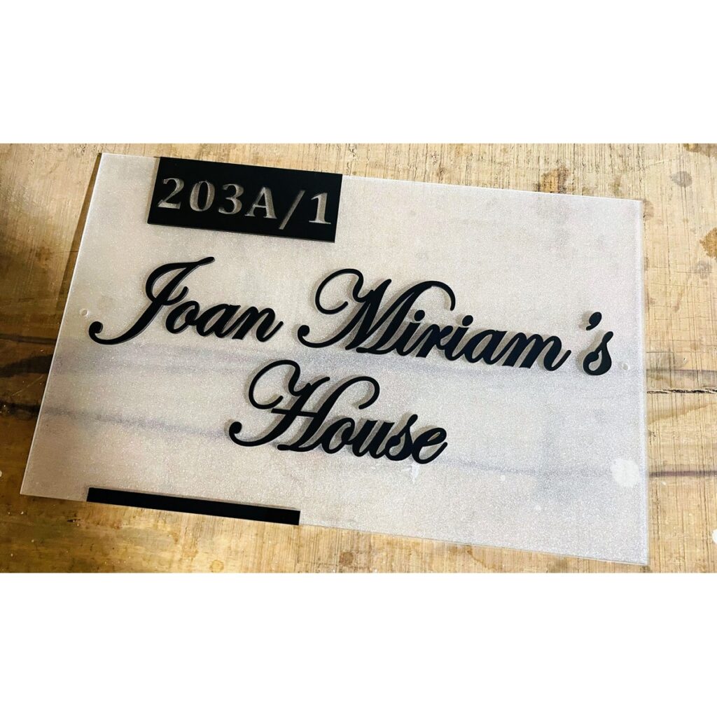 Frosted Acrylic Design House Plate – waterproof