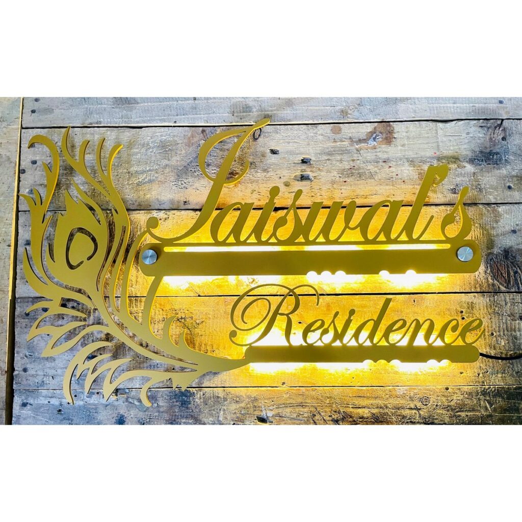 Infinity Sign House Name Plate - Metal In Rose Gold Finish