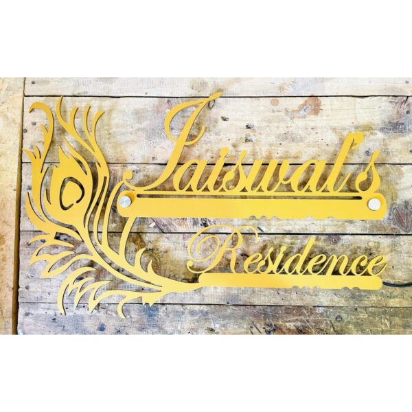 Metal LED House Nameplate – Golden Finish