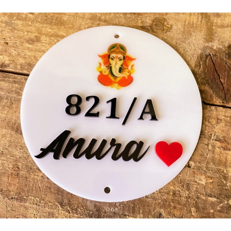 Door Name Plate with UV printing Customized