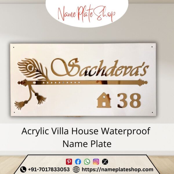 Bansuri Inspired Waterproof Nameplates | Premium Quality