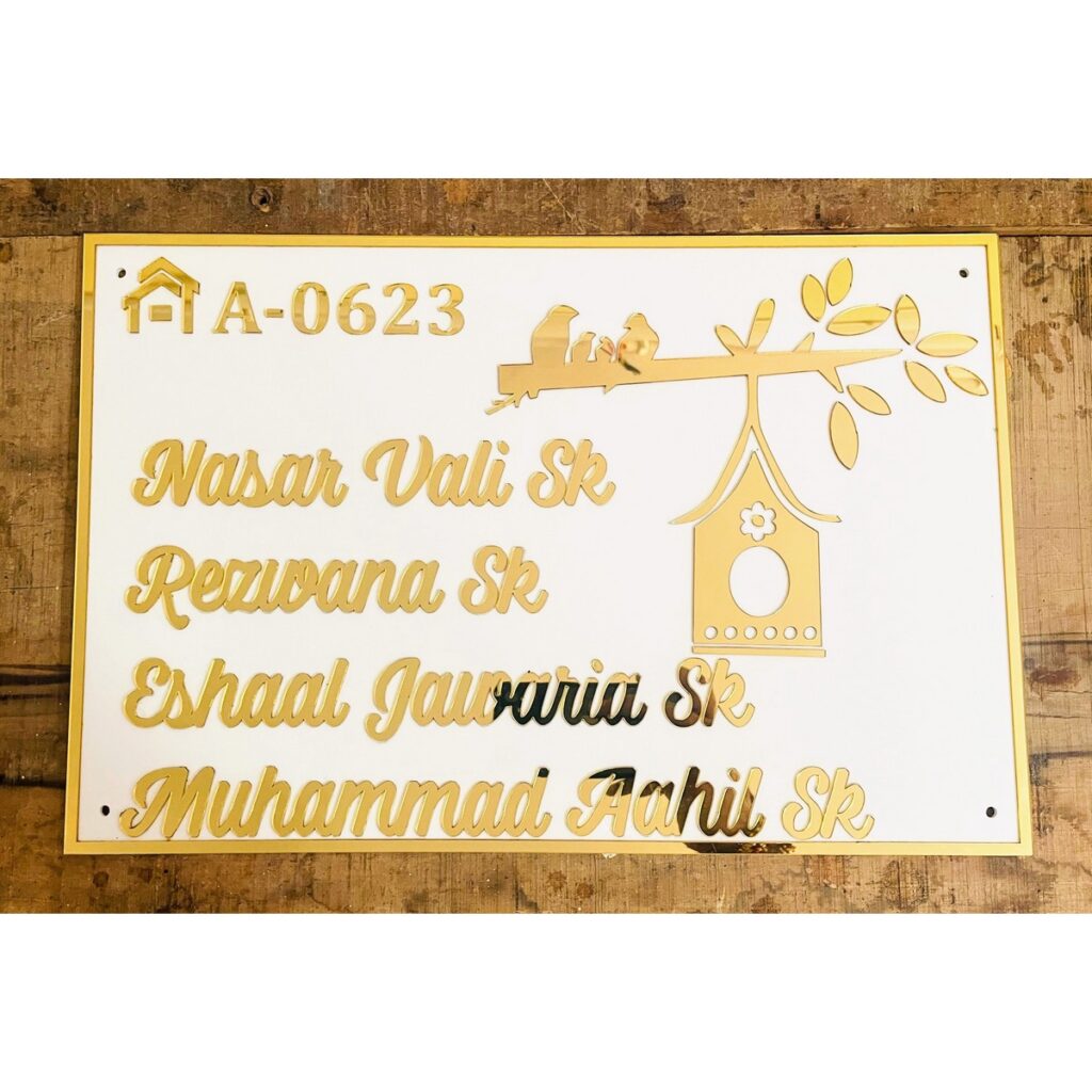 Customizable Home Name Plate Acrylic material