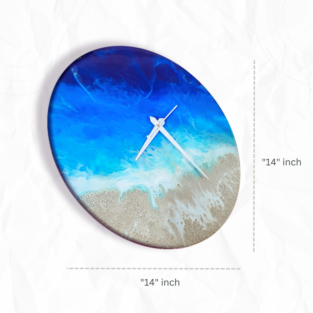 White Needle Resin Wall Clock Ocean Themed