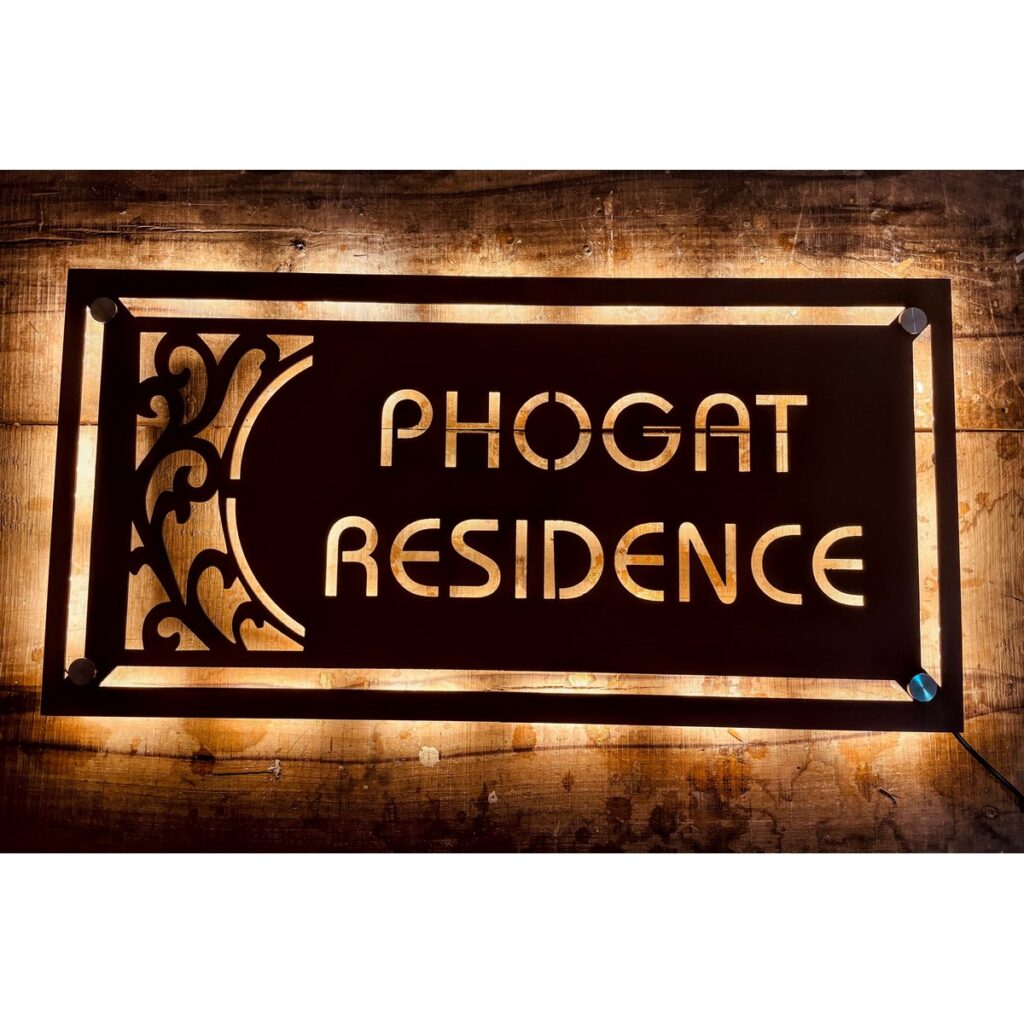 Metal House LED Name Plate Customizable For Home