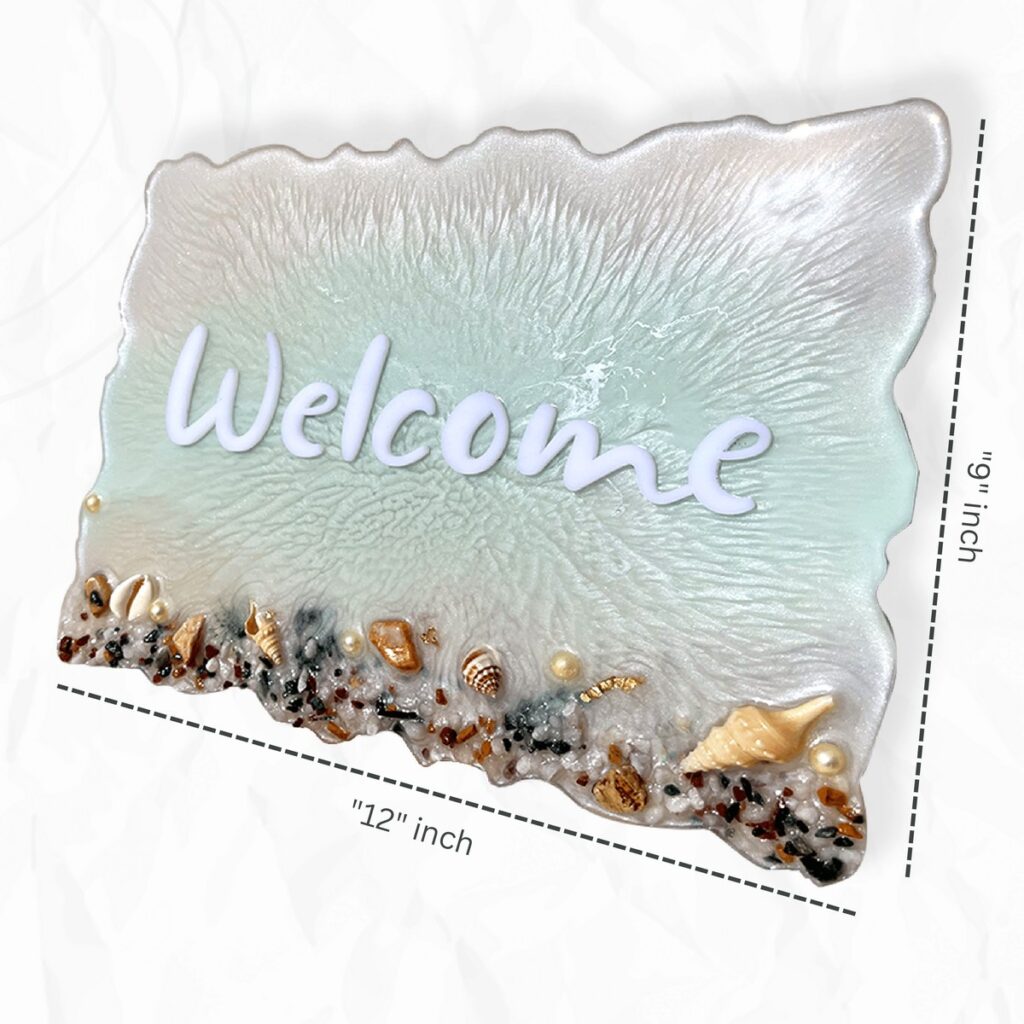 Ocean Theme Resin Zig Zag Casting Nameplate | Nameplate Shop