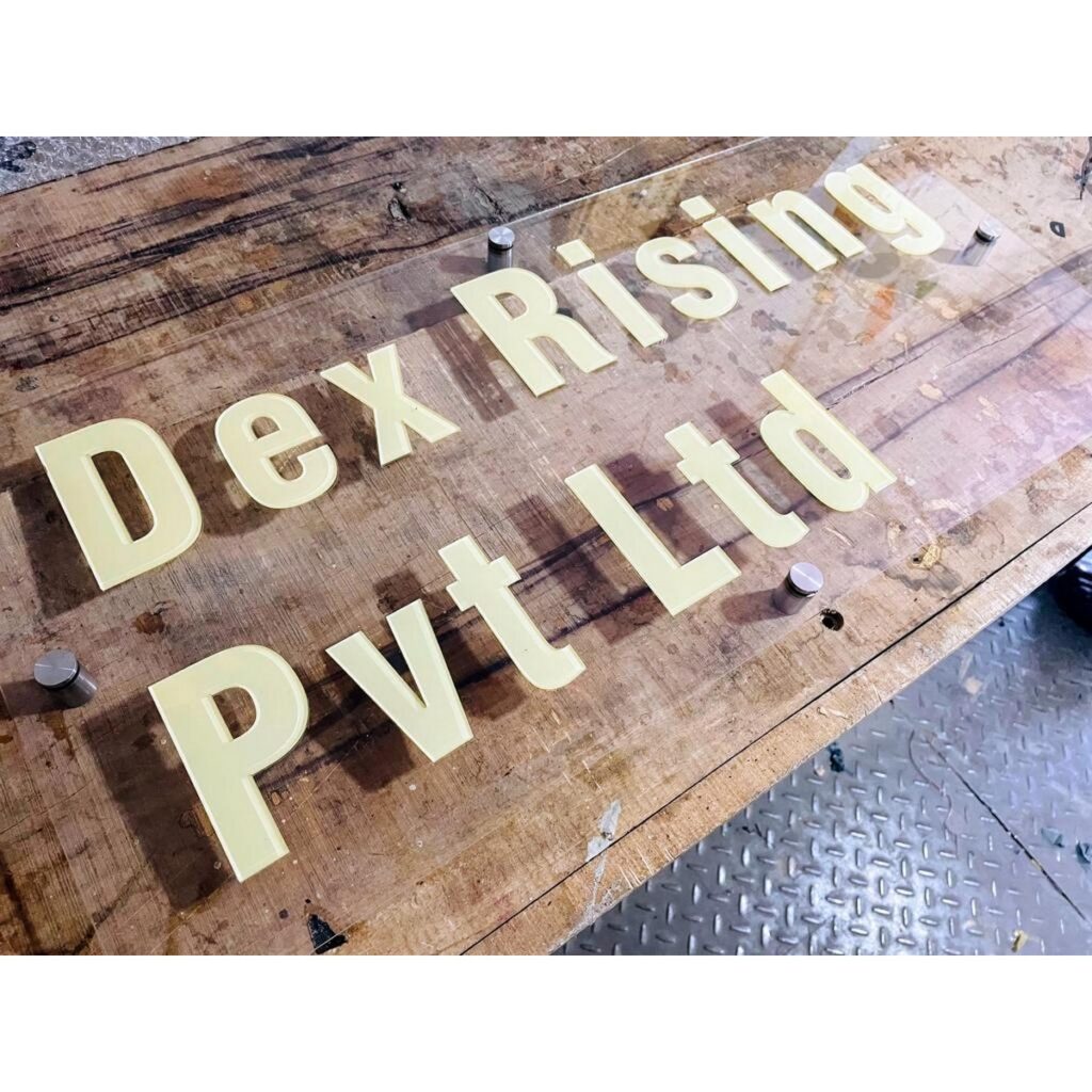 Company Acrylic Reception Wall Nameplate | Customized