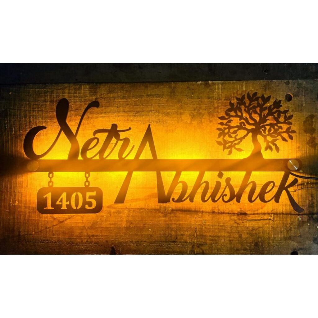 Home LED Name Plate - Acrylic (Waterproof)