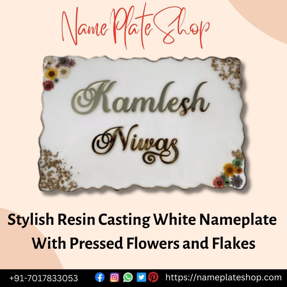 Resin Casting White Nameplate | Elegance in Every Detail