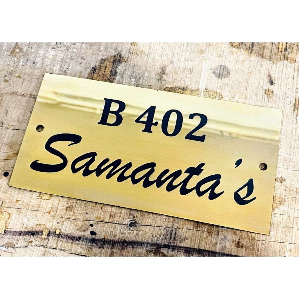 Golden SS Laser Engraved Name Plate | Waterproof