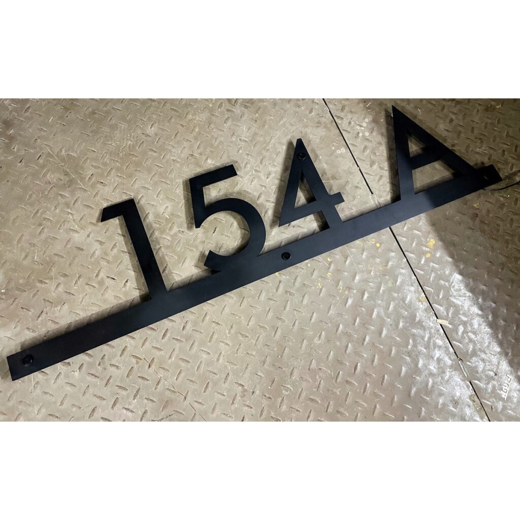 Metal Led House Number Plate – Black Texture Finish